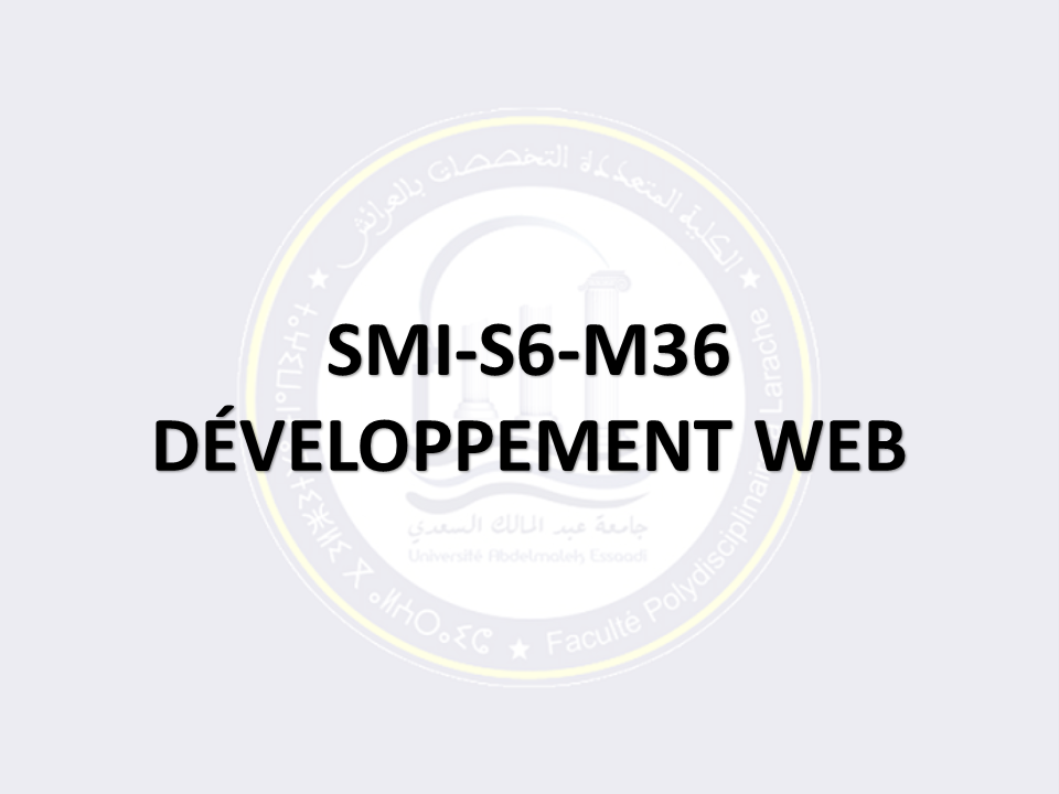 SMI-S6-M36: DÉVELOPPEMENT WEB